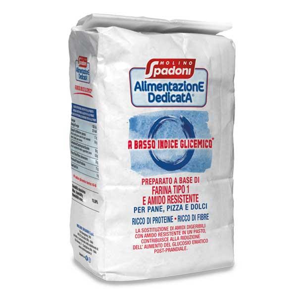 FARINA SPADONI PREPARATO A BASSO INDICE GLICEMICO TIPO 1 PER PANE ...